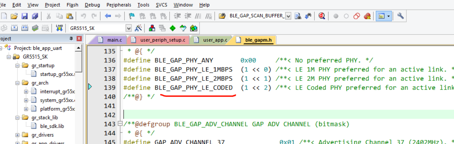 请问下GR5515这个芯片怎么配置成LE CODED PHY(long range)使得距离可以达到200米以上使用 | 低功耗蓝牙 | 汇顶科技开发者社区