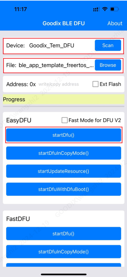 请问如何使用GoodixBleDFU.iOS SDK开发DFU的"单区升级模式" | 低功耗蓝牙 | 汇顶科技开发者社区